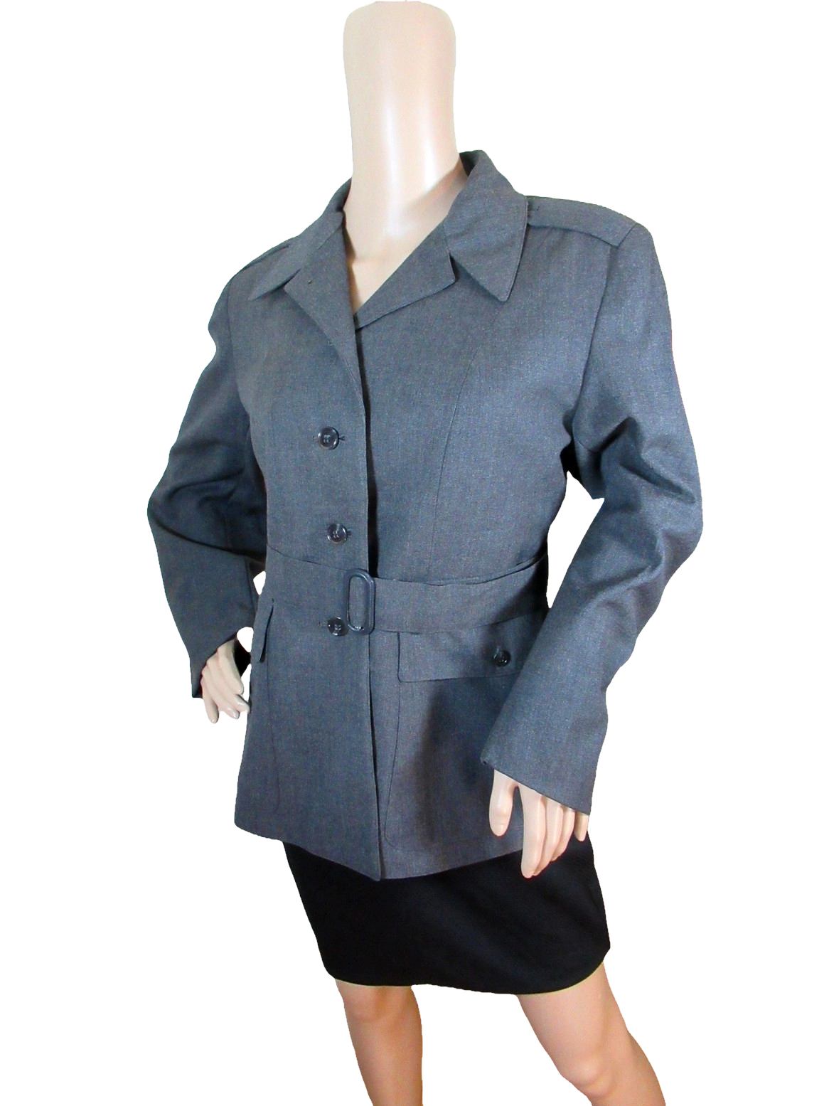 Vintage 1980s Danish Civil Defence blazer jacket grey military coat ar ...