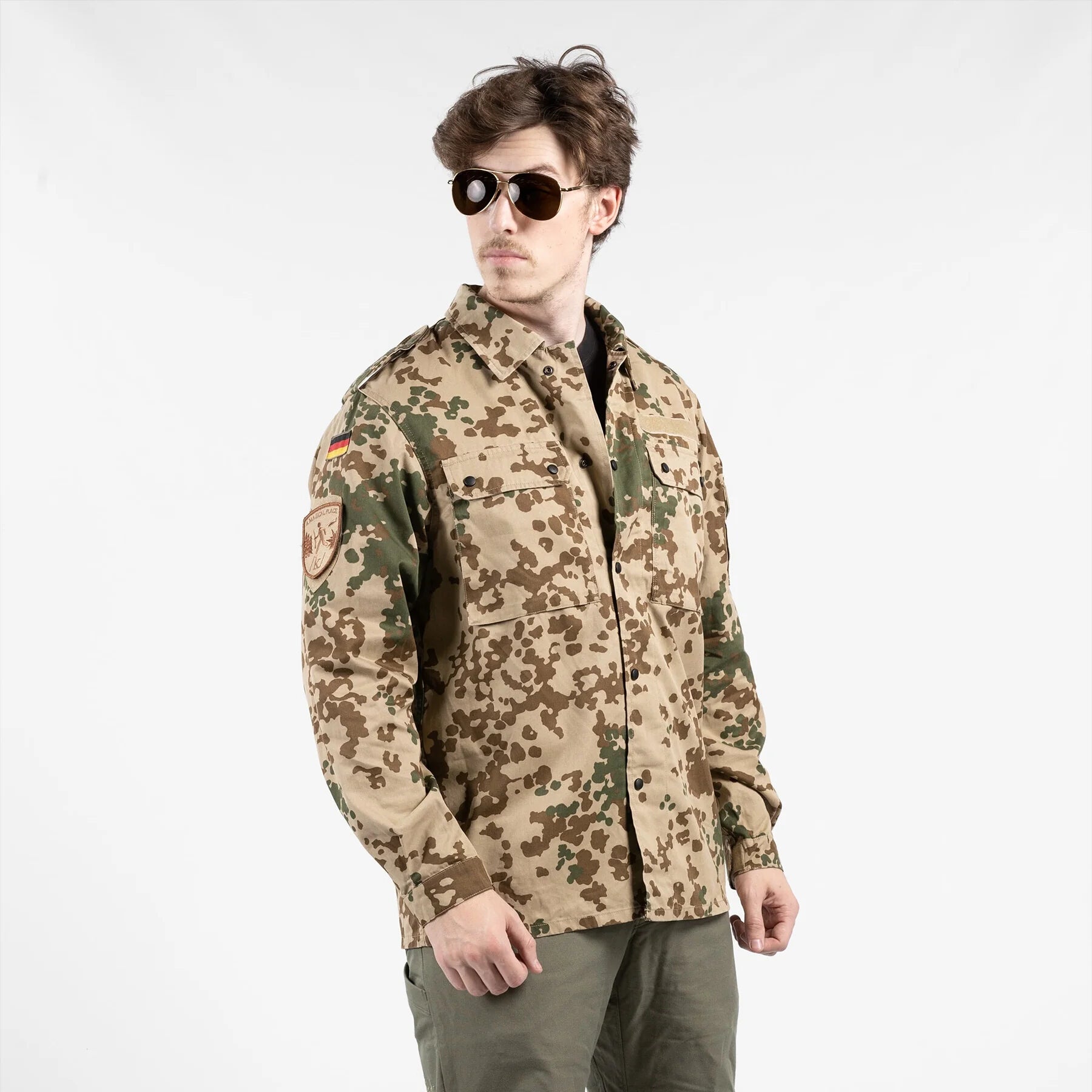 Vintage German army desert field shirt jacket coat fieldshirt camo cam ...
